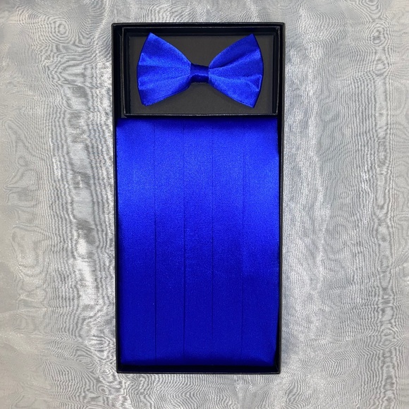 Vesuvio Napoli | Accessories | Royal Blue Silk Cummerbund Bowtie Set ...